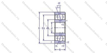 Подшипник 46314Л, размеры: 35, вес: 3,3 кг